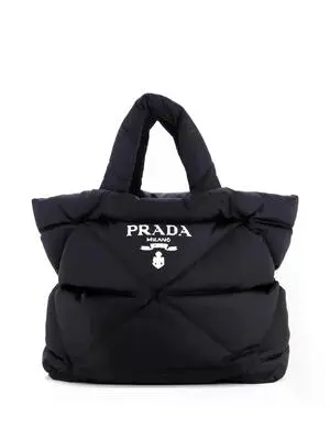 Prada Padded Logo Quilted Re-nylon Medium Tote Bag