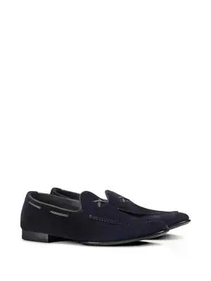 DOUCAL'S Braided-lacing Suede Loafers