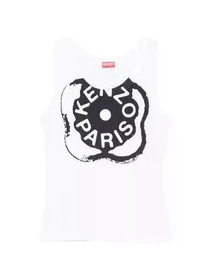 Kenzo Graphic Print Vest Top - White