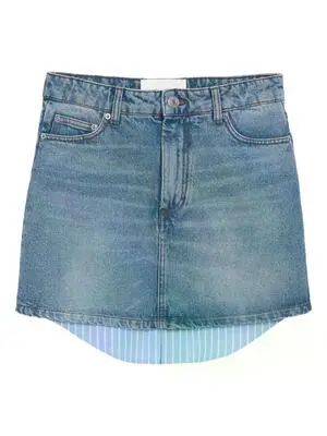 AMI Paris Cotton Mini Skirt With Poplin Insert
