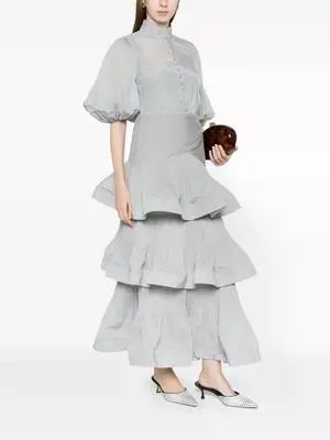Zimmermann Buttoned Bishop-sleeved Blouse