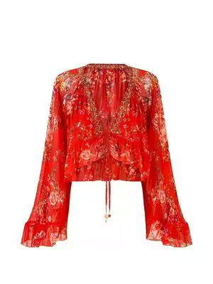 Camilla Cropped Ruffled Blouse