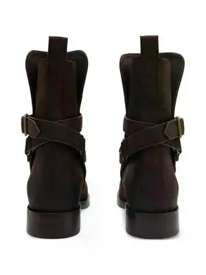 Burberry Waxed Suede Ledger Boots - Brown