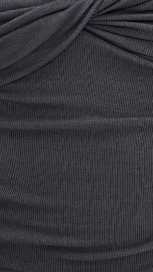THE LINE BY K Izzy Tube Top With Knotted Detail - Deep Grey