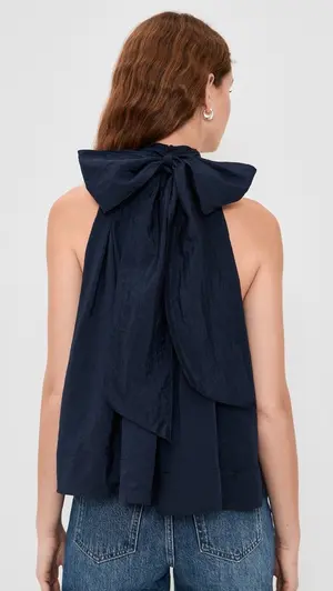 Cinq À Sept Jagger Halter Neck Sleeveless Top - Navy