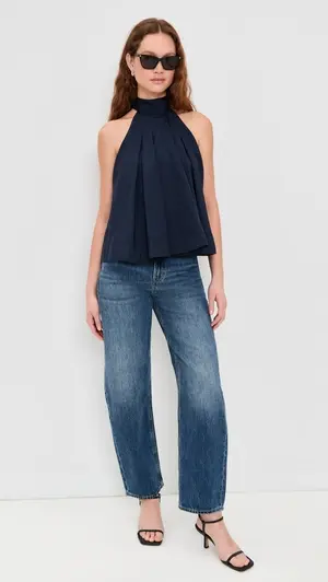 Cinq À Sept Jagger Halter Neck Sleeveless Top - Navy