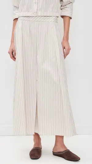 Theory A-line Stripe Midi Skirt