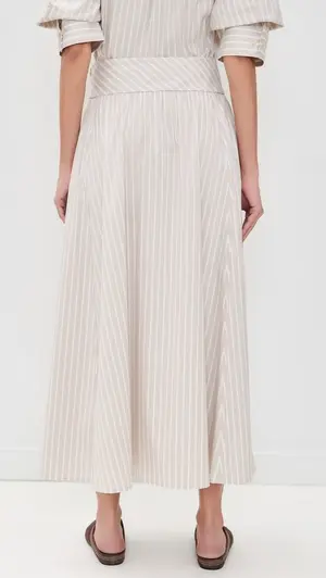 Theory A-line Stripe Midi Skirt