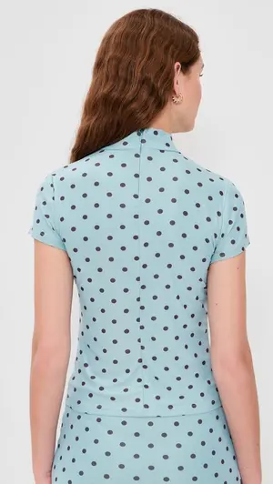 ANOTHER GIRL Polka Dot Mesh Top