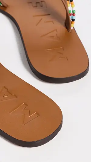Manebí Leather Beaded Sandals