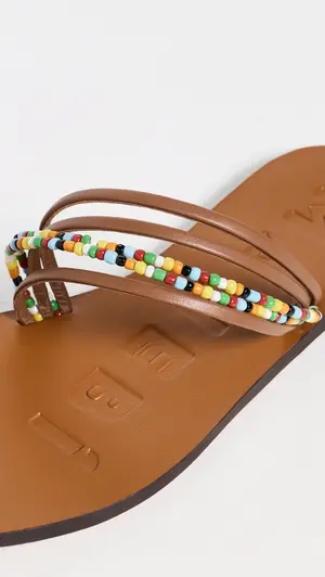 Manebí Leather Beaded Sandals