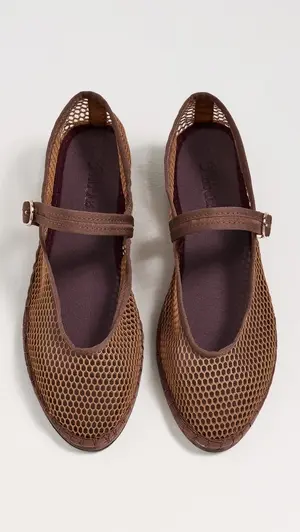 FLABELUS Isabella Mesh Flats - Brown