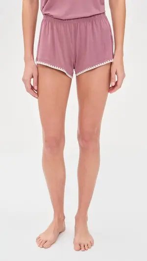 Eberjey Frida The Whip Stitch Cami And Shorts Set - Fig/ivory