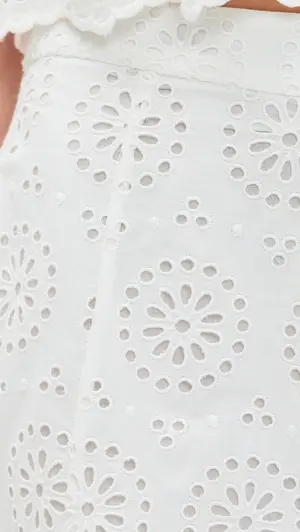 FRAME Eyelet Skirt - White