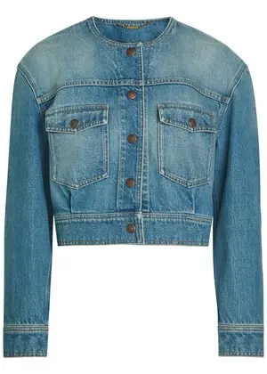 Chloé Cropped Denim Jacket - Blue