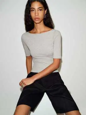 REFORMATION Santino Knit Top - Grey