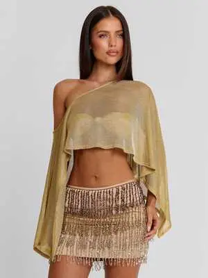 OUTCAST Valina Mini Skirt - Gold