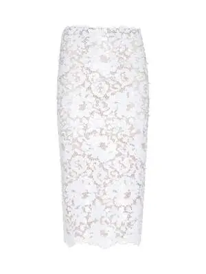 L'Agence Makena Sequin Pencil Skirt - White