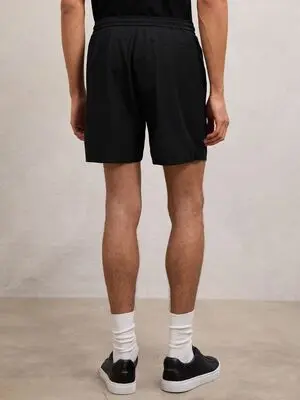 REISS Textured Drawstring Shorts - Black