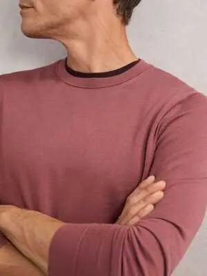 REISS Wessex Merino Wool Crew Neck Jumper - Raspberry Pink