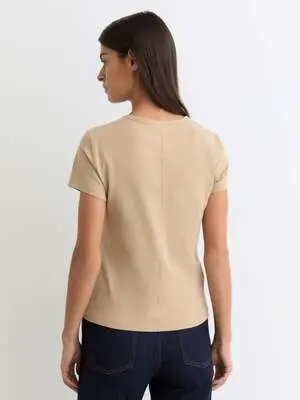 REISS Stretch-cotton Crew-neck T-shirt - Neutral