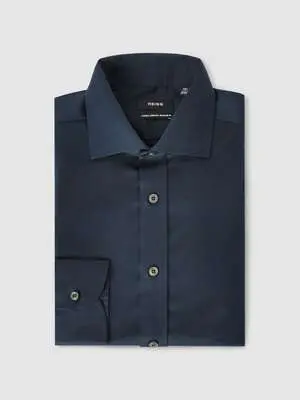 REISS Bishopsgate Regular Fit Cotton-blend Stretch Shirt - Blue