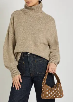Khaite Elena Small Stud-embellished Top Handle Bag - Brown