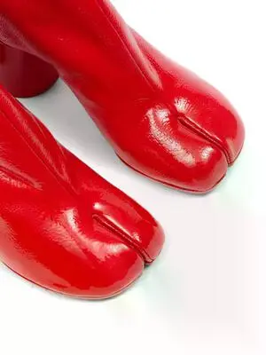 MAISON MARGIELA Tabi Leather Ankle Boots - Red