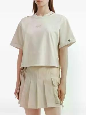 Izzue Cropped Cutout T-shirt - Neutrals