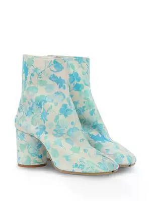 MAISON MARGIELA Floral-print Tabi Boots - Blue