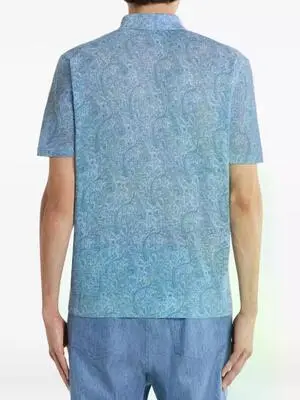 Etro Floral-motif Polo Shirt - Blue
