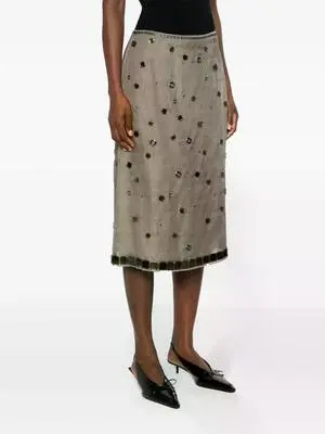 Prada Silk Midi Skirt