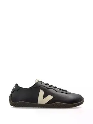 VEJA Leather Logo Sneakers - Black