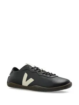 VEJA Leather Logo Sneakers - Black