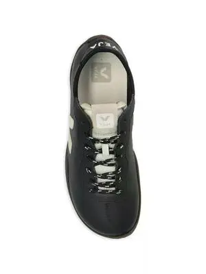 VEJA Leather Logo Sneakers - Black