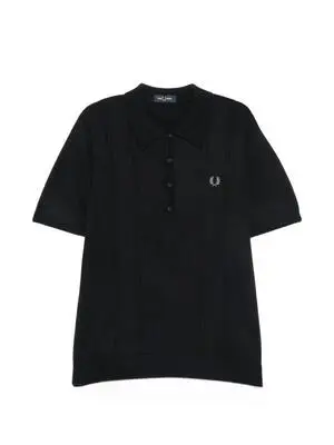Fred Perry Logo-embroidered Polo Shirt - Black