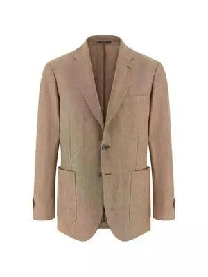Boggi Milano Herringbone Patch Pocket Blazer - Neutrals