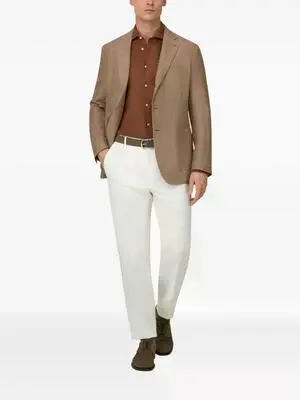 Boggi Milano Herringbone Patch Pocket Blazer - Neutrals