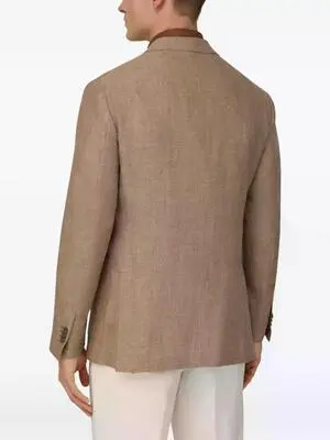 Boggi Milano Herringbone Patch Pocket Blazer - Neutrals