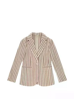 CIRCOLO 1901 Striped Single-breasted Blazer - Neutrals