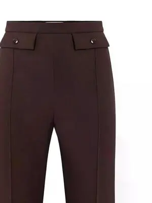 Elisabetta Franchi Lightweight Crêpe And Satin Palazzo Trousers - Brown
