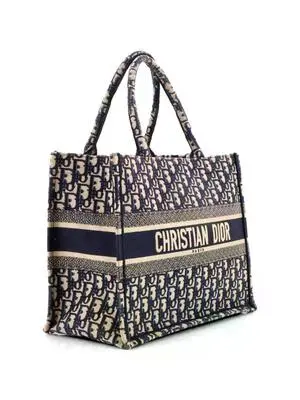 Dior Book Oblique Canvas Medium Tote Bag - Blue