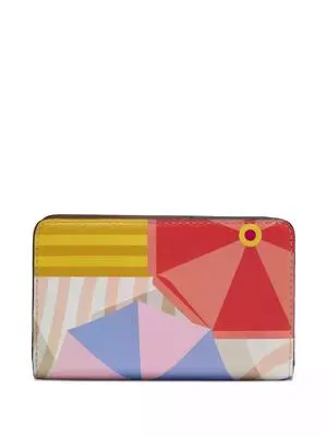 LANCEL Beach Geometric Print Zip Wallet