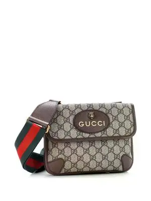 Gucci Neo Vintage Flap Messenger Gg Coated Canvas Small - Brown