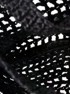 Prada Triangle Logo Open Raffia Tote Bag
