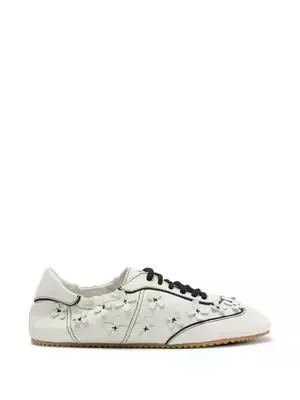 SCAROSSO Riley Flowers Round-toe Sneakers - White