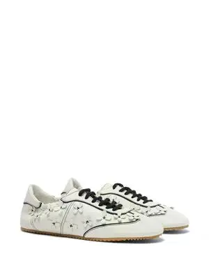 SCAROSSO Riley Flowers Round-toe Sneakers - White