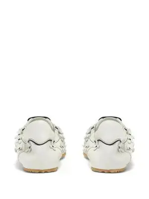 SCAROSSO Riley Flowers Round-toe Sneakers - White