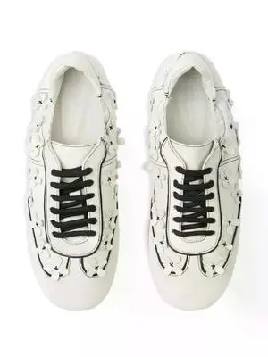 SCAROSSO Riley Flowers Round-toe Sneakers - White