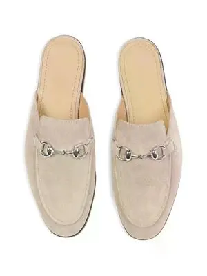 SCAROSSO Serena Horsebit Mules - Neutrals